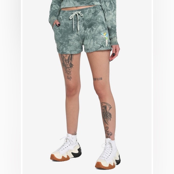 Hot Topic | Shorts | Her Universe Disney Tinker Bell Green Tiedye Soft ...